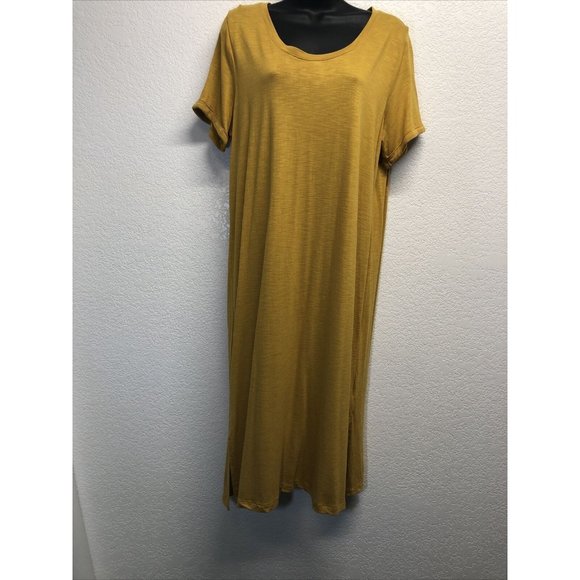 Jessica Simpson | Dresses | Sexy Gold Tshirt Dress Swoop Neck Side ...